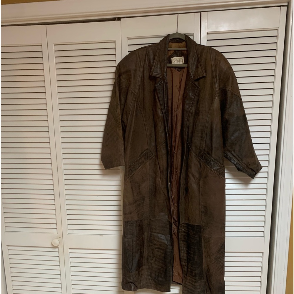 Vintage Leather Duster Coat From The 80s - Gem